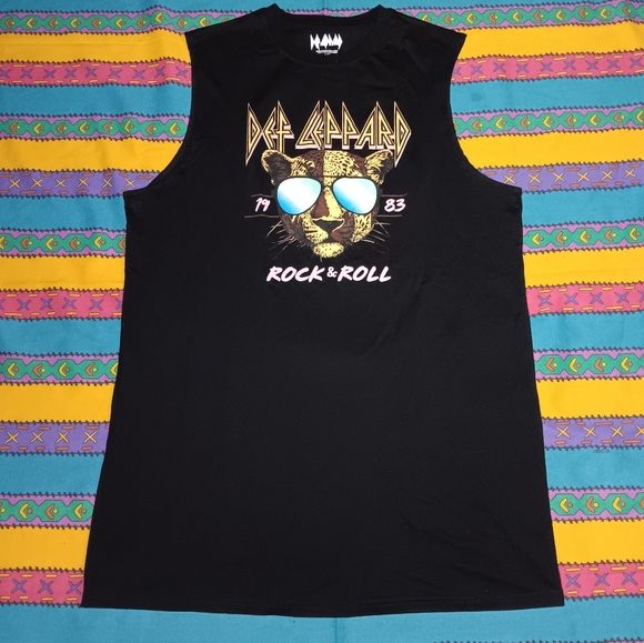 Def Leppard | Dresses | Def Leppard Tee Dress Sleeveless Shirt Dress ...